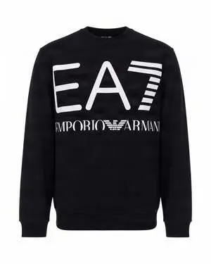 EA7 S Logo Graphic Crewneck Sweatshirt - Black