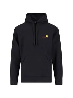 Carhartt Work In Progress American Script Hooded Sweatshirt - Black