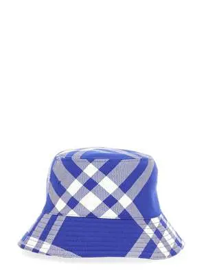 Burberry Checked Tonal-stitching Bucket Hat - Purple
