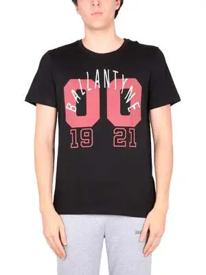 BALLANTYNE Crewneck T-shirt With Front Logo Print - Black