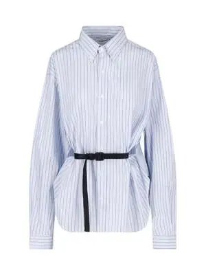 Vaquera Belted Striped Button-up Shirt