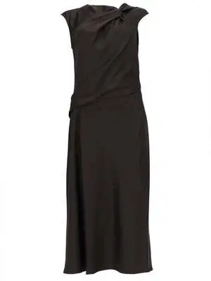 Theory Sleeveless Draped Neckline Midi Dress