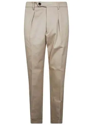 BERWICH Tailored Cotton Blend Stretch Trousers - Beige