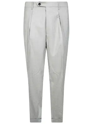 BERWICH Tailored Stretch Cotton Blend Pants - Beige