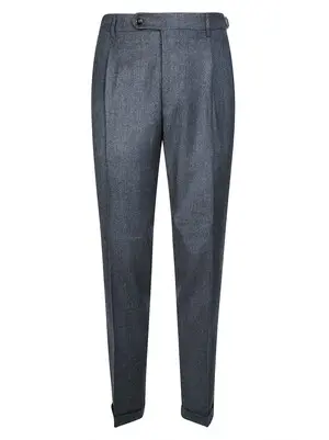 BERWICH Tailored Cotton Blend Stretch Trousers - Grigio