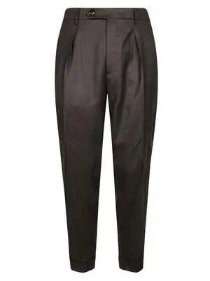 BERWICH Tailored Cotton Blend Stretch Trousers - Marrone