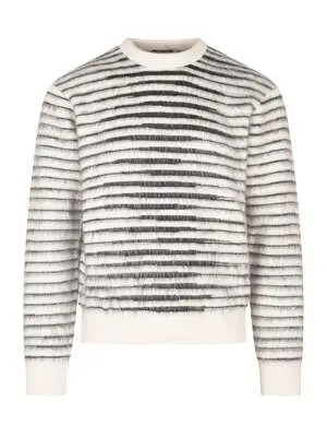 TOM FORD Striped Mohair Long-sleeve Crewneck Sweater