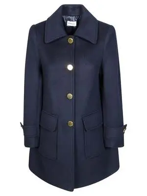 PAROSH Double-breasted Overcoat - Blu