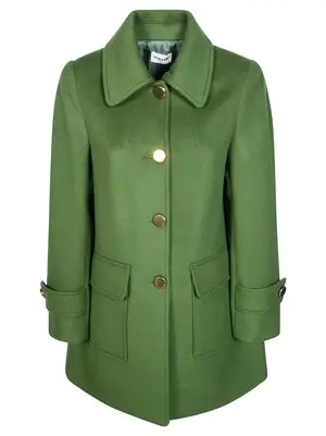 PAROSH Double-breasted Wool Caban Coat - Verde
