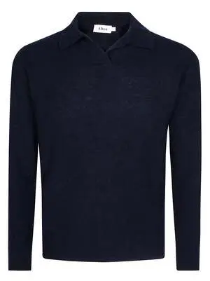 Altea Open-collar Cashmere Merino Polo Sweater
