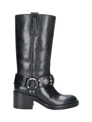 Chloé Leather Block Heel Harness Boots