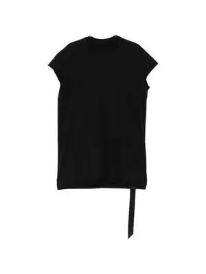 Rick Owens Ribbed-collar Sleeveless T-shirt In 100% Cotton - Nero