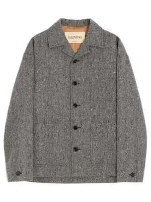 Valentino Garavani Oversize Wool Jacket With Vgold Patch