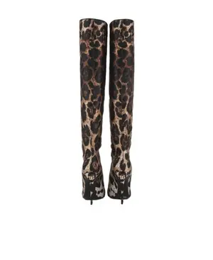 Dolce & Gabbana Dolce Gabbana Leopard-printed Jacquard Boots