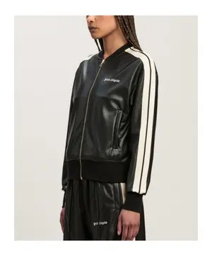 Palm Angels Logo Embroidered Zipped Bomber Jacket