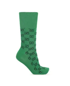 Gucci Monogram Intarsia Knit Crew Socks