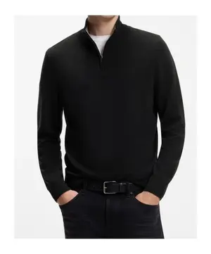 Hugo Boss Boss Virgin Wool And Cashmere Zip Neck Sweater