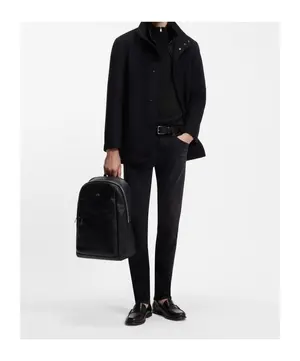 Hugo Boss Boss Virgin Wool And Cashmere Zip Neck Sweater