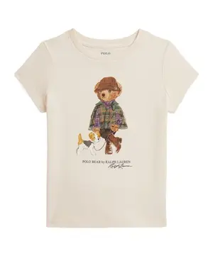 Polo Ralph Lauren Bear Dogwalking Print Crewneck T-shirt