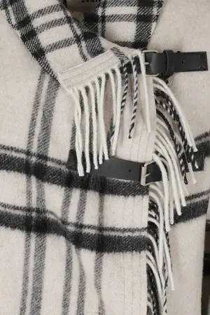 Isabel Marant Étoile Tasseled Plaid Coat - Nude