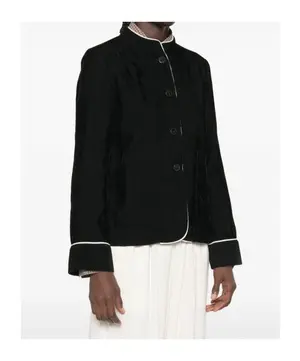 FORTE_FORTE Casual Jacket With Corduroy Piping
