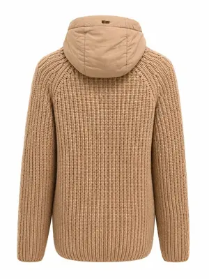 Herno Cable-knit Hooded Cotton Jacket