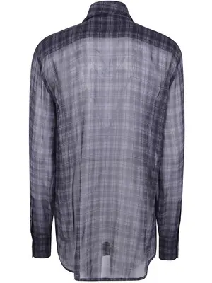 7 For All Mankind Sheer Plaid Blouse