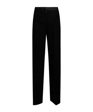 FORTE_FORTE High-waisted Ribbed Casual Trousers