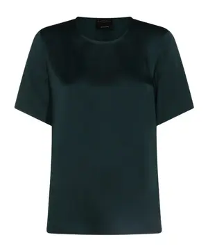 Antonelli Firenze Crew Neck Satin Short-sleeved T-shirt
