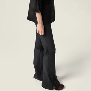 Miu Miu Double Wool Pants With Adjustable Cuffs