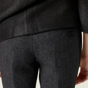 Miu Miu Double Wool Pants With Adjustable Cuffs
