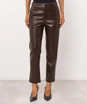 TWINSET High-waisted Faux-leather Trousers