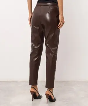 TWINSET High-waisted Faux-leather Trousers