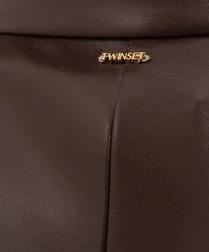 TWINSET High-waisted Faux-leather Trousers
