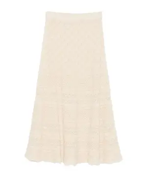 D.exterior Pointelle Knit Flared Skirt - No