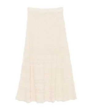D.exterior Pointelle Knit Flared Skirt - No