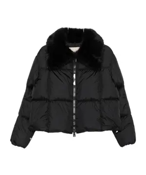 Herno Quilted Down Jacket With Fur Collar