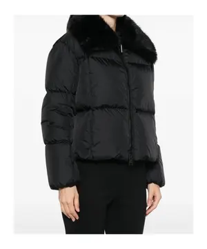 Herno Quilted Down Jacket With Fur Collar