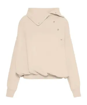 Sportmax Long Sleeve High Neck Sweatshirt - Beige