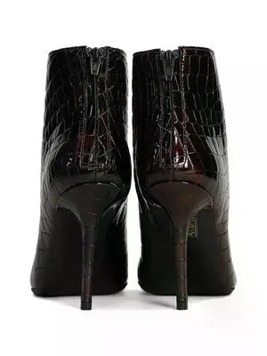 FABIO RUSCONI Croc-effect Leather Ankle Boots