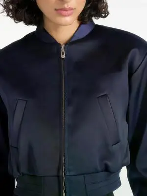 Manière De Voir Maniere De Voir Monique Satin Bomber Jacket - Blue