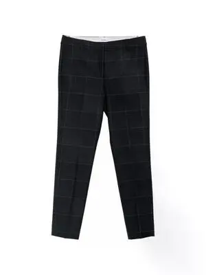 Marella Check-pattern Slim-fit Trousers - Black