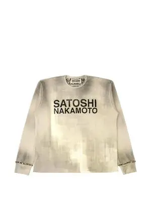 SATOSHI NAKAMOTO Logo Print Thermal Sweatshirt