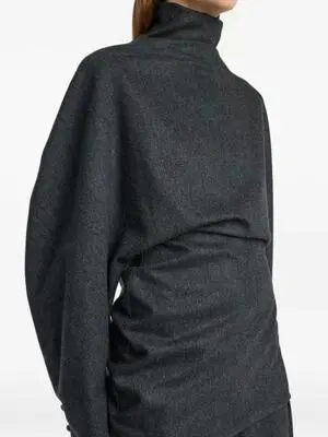 Khaite Harlow Wool-cashmere Draped Top - Grey