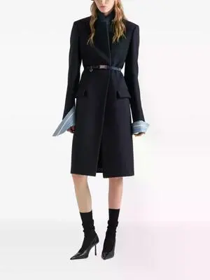 Prada Single-breasted Embroidered Double Wool Coat