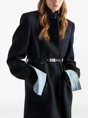 Prada Single-breasted Embroidered Double Wool Coat