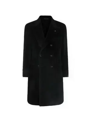 Tagliatore Double-breasted Peak-lapels Coat - Black