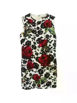 Dolce & Gabbana Floral Print Mini Dress - White