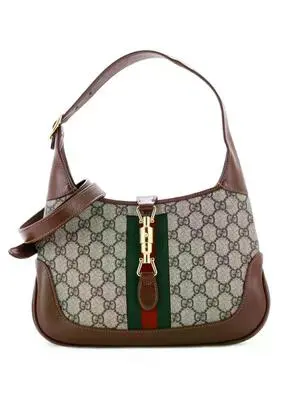 Gucci Jackie 1961 Gg Coated Canvas Small Hobo Bag - Brown