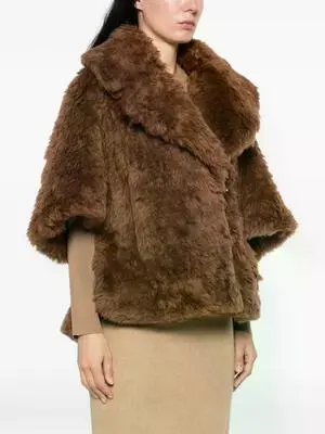 Max Mara Double-breasted Faux-fur Jacket